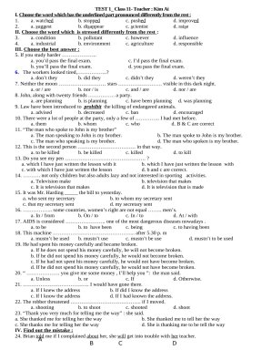 tests for the first exam