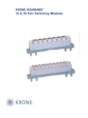 KRONE - Datasheet - HIGHBAND - 16 & 20 pr Switching Module