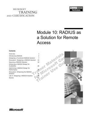 Module 10: RADIUS as a Solution for Remote Access