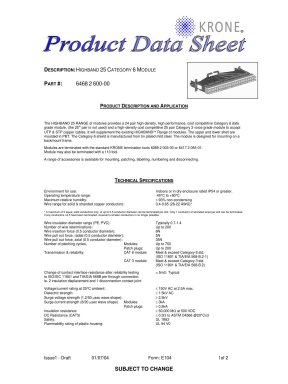 KRONE - Datasheet - HIGHBAND - Cat 6 - 25 pr