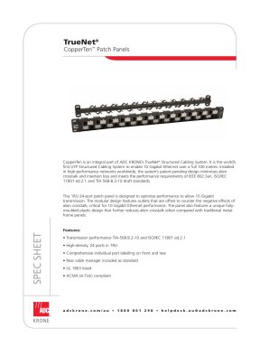 ADC KRONE - Datasheet - Cat 6A - Patch Panel - (2nd Gen)
