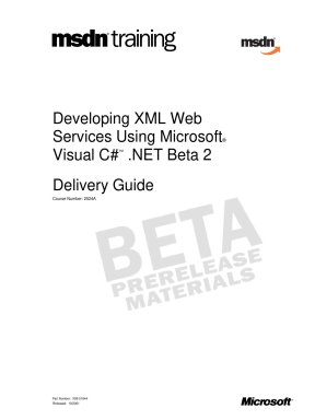 Developing XML Web Services Using Microsoft Visual C#™ .NET Beta 2