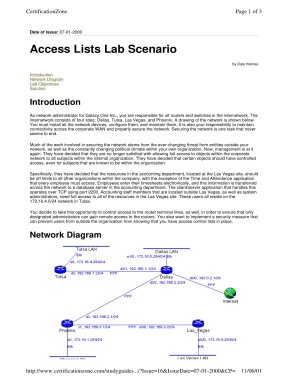 Access Lists Lab Scenario