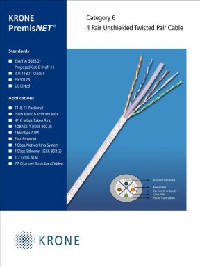 KRONE - Datasheet - Cat 6 - Cable - UTP with Starfiller