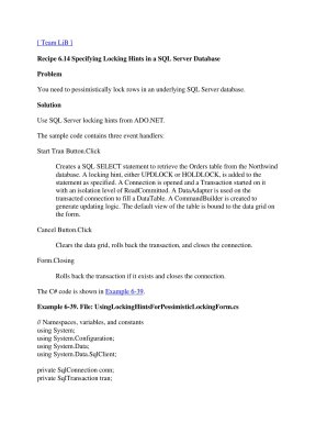 Specifying Locking Hints in a SQL Server Database