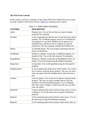 The Web Form Controls
