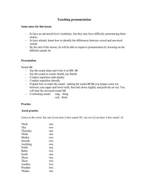 Pronunciation - TH- lesson plan