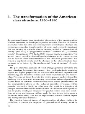 The transformation of the American class structure, 1960-1990