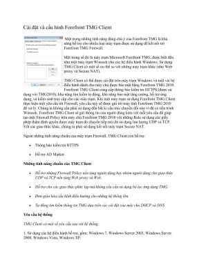 Cài đặt và cấu hình Forefront TMG Client