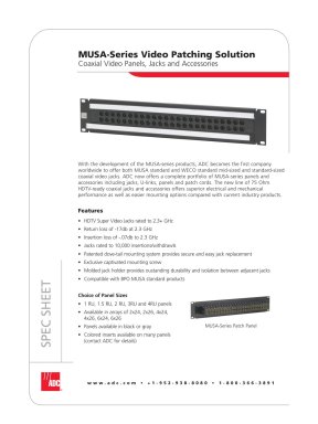 MUSA-Series Video Patching Solution Coaxial Video Panels, Jacks and ...