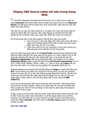 Display VB6 Source codes với màu trong trang Web