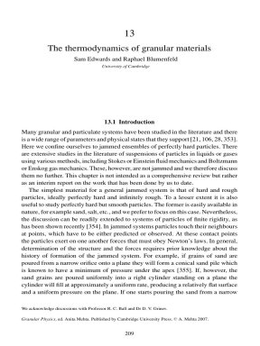 The thermodynamics of granular materials Sir Sam Edwards and Raphael ...