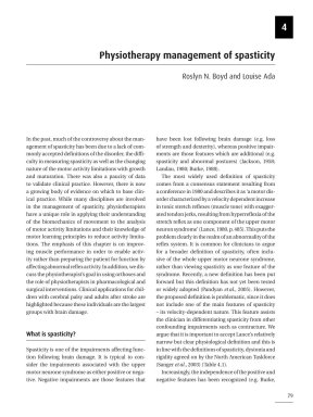 Physiotherapy management of spasticity