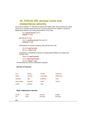 phrasal verbs and midsentence adverbs