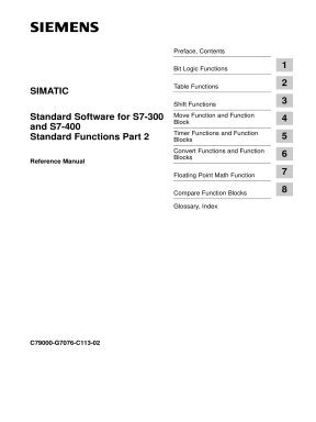 Siemens Simatic - Standard functions for S7 300 & 400