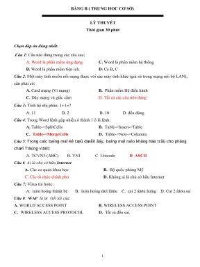 De thi tin hoc tre bang b THCS