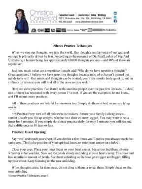 Silence practice techniques