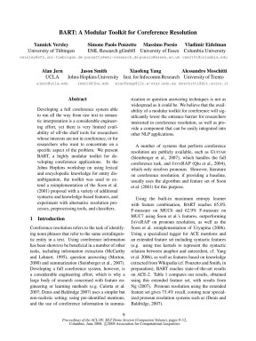 Tài liệu Báo cáo khoa học: "A Modular Toolkit for Coreference Resolution" pdf