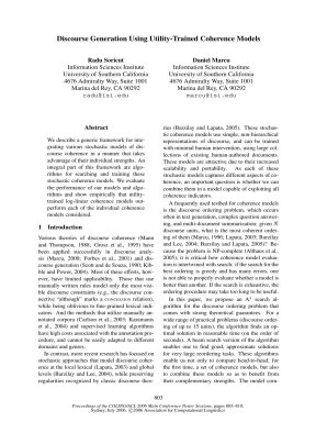 Tài liệu Báo cáo khoa học: "Discourse Generation Using Utility-Trained Coherence Models" doc