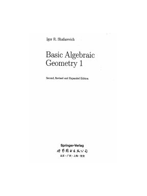 igor r shafarevich, m reid basic algebraic geometry 1 varieties in ...