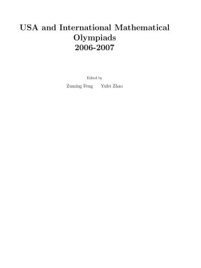 USA and International Mathematical Olympiads