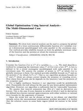 21 global optimization using interval analysis the multi dimension case endon hansen
