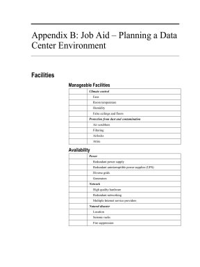 Tài liệu Appendix B: Job Aid – Planning a Data Center Environment doc