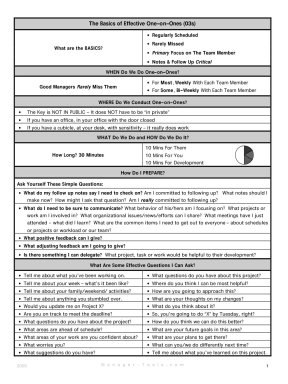 Manager tools one on one basics