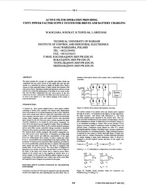 Active filter operation providing unity power factor supply system for ...