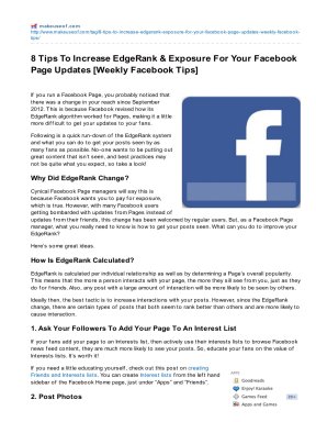 8 tips to increase edgerank and exposure for your facebook page