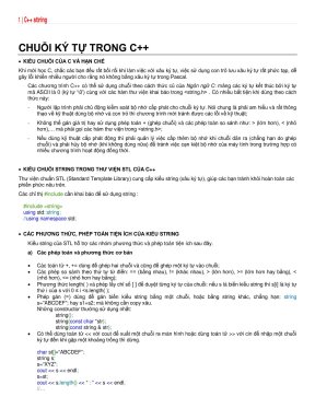 Thư viện String trong C/C++