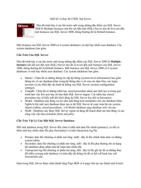 Tài liệu Thiết kế và thực thi CSDL Sql Server ppt - Tài liệu text