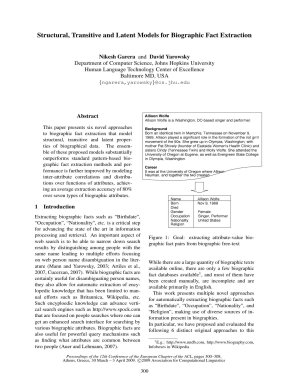 Báo cáo khoa học: "Structural, Transitive and Latent Models for Biographic Fact Extraction" pdf