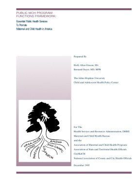 PUBLIC MCH PROGRAM FUNCTIONS FRAMEWORK: Essential Public Health ...