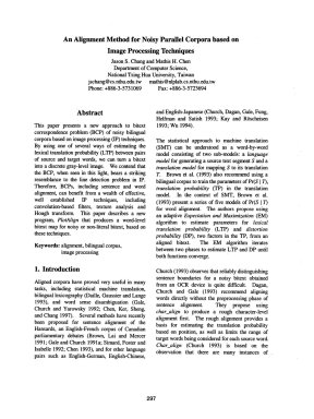 Báo cáo khoa học: "An Alignment Method for Noisy Parallel Corpora based on Image Processing ...