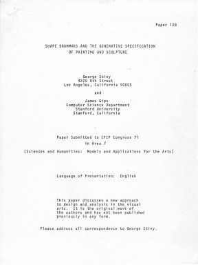 SHAPE GRAMMARS AND THE GENERATIVE SPECIFICATION ''''OF PAINTING AND ...
