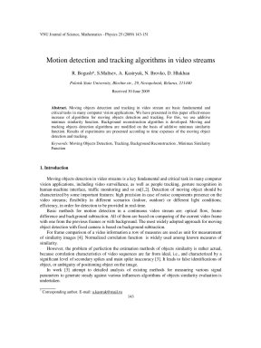 Báo cáo " Motion detection and tracking algorithms in video streams " docx