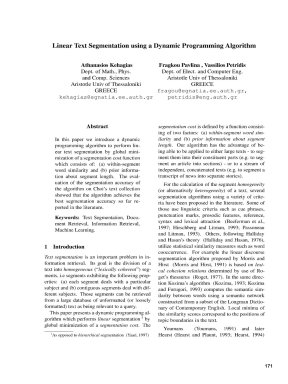 Báo cáo khoa học: "Linear Text Segmentation using a Dynamic Programming Algorithm" potx