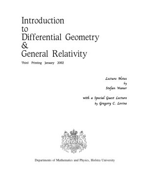 introduction to differential geometry and general relativity