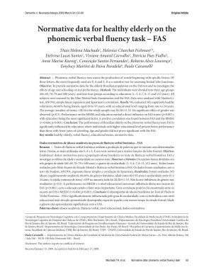 Normative data for healthy elderly on the phonemic verbal fluency task ...