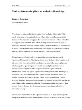 Thinking between disciplines: an aesthetics of knowledge pptx
