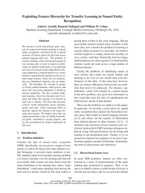 Báo cáo khoa học: "Exploiting Feature Hierarchy for Transfer Learning in Named Entity ...