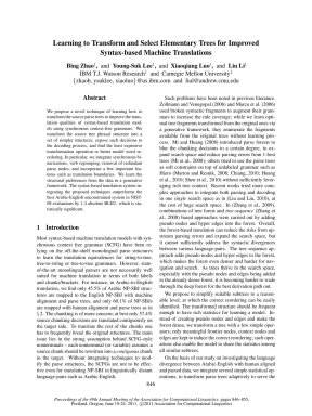 Báo cáo khoa học: "Learning to Transform and Select Elementary Trees for Improved Syntax-based