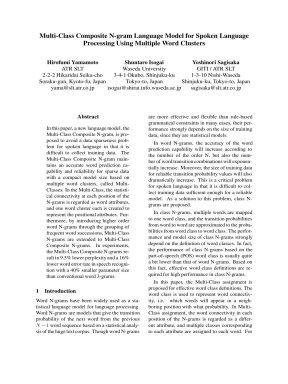 Báo cáo khoa học: "Multi-Class Composite N-gram Language Model for Spoken Language Processing Using