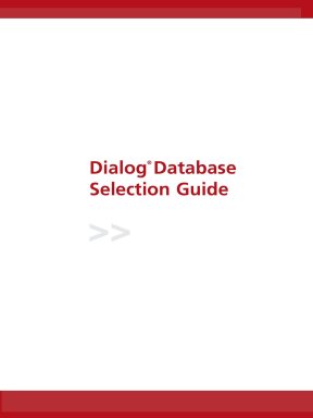 Dialog® Database Selection Guide ppt