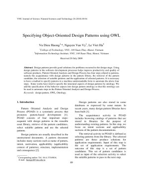 Báo cáo " Specifying Object-Oriented Design Patterns using OWL " pdf