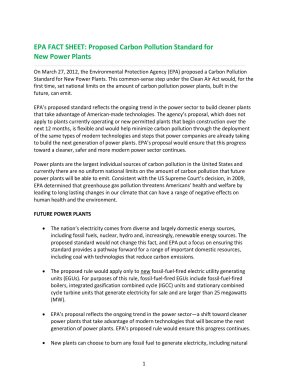 EPA FACT SHEET: Proposed Carbon Pollution Standard for New Power Plants pot