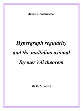 Đề tài " Hypergraph regularity and the multidimensional Szemer´edi theorem " ppt