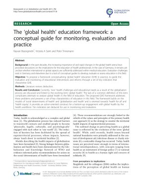 The ‘global health’ education framework: a conceptual guide for ...