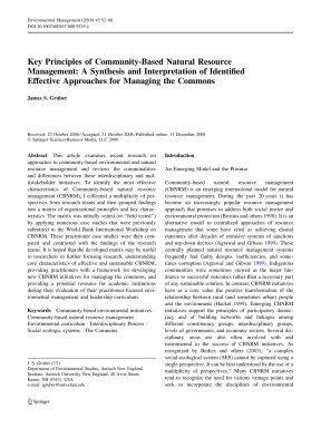 Gruber 2010 key principles for CBNRM - Nguyên tắc cơ bản của quản lí ...